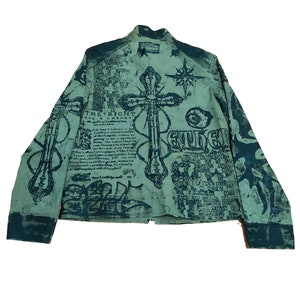 XS-S Unique Handmade Custom Jacket Patches Punk Goth Fantasy Emo Studs ...