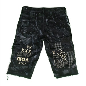 Custom Handmade Shorts Punk Rock Goth Emo Metal Cyber Dark Ripped Weird ...