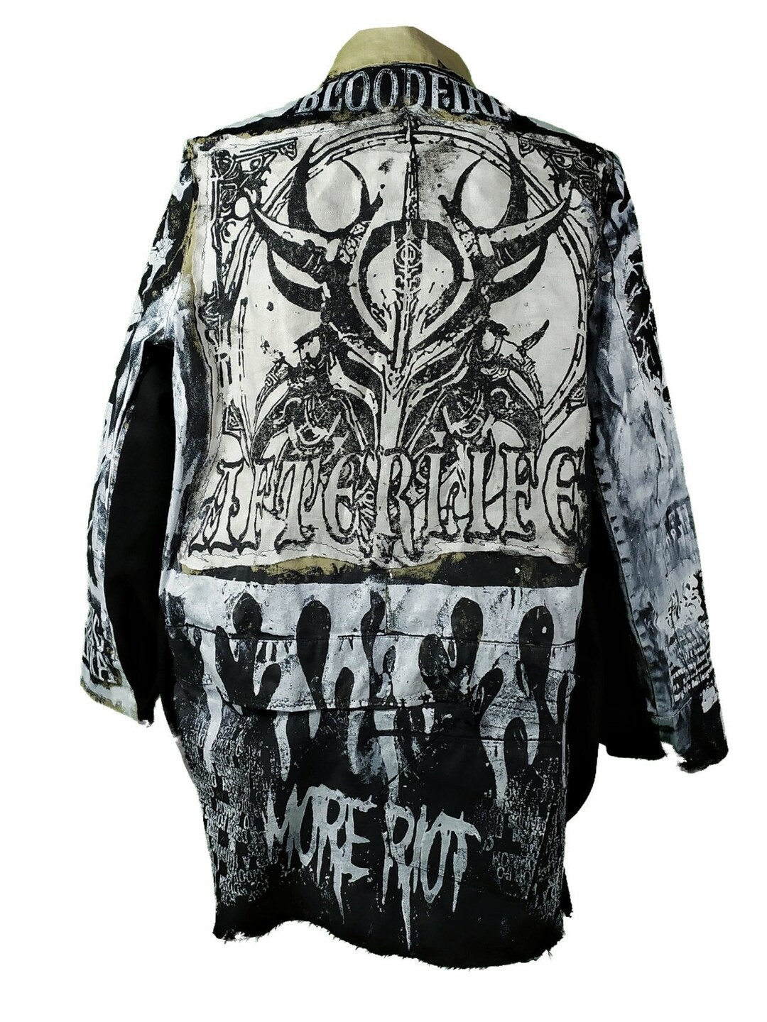 L-XL Unique Handmade Blazer Custom Tribal Punk Goth Fantasy Emo Metal ...