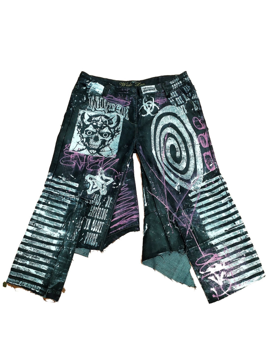 39 Baggy Unique Shorts Handmade Custom Punk Rock Goth Emo Metal Cyber