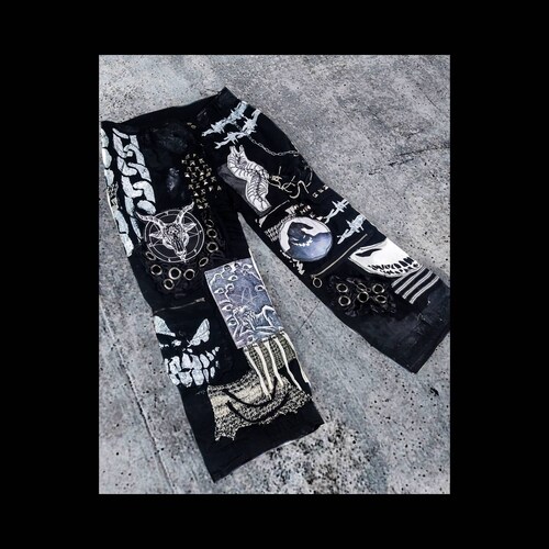 Custom Punk Rock Goth Emo Metal Cyber Dark Ripped Crazy Weird Etsy