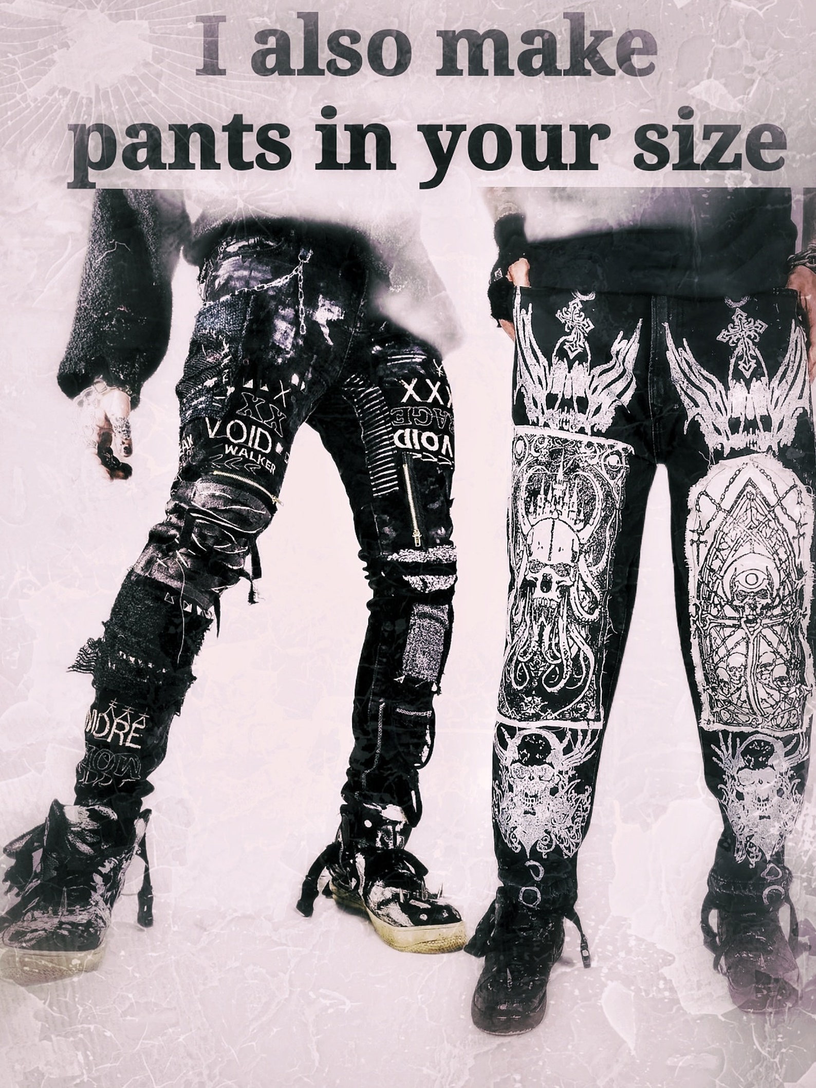 42 Baggy Unique Shorts Handmade Custom Punk Rock Goth Emo Metal Cyber ...