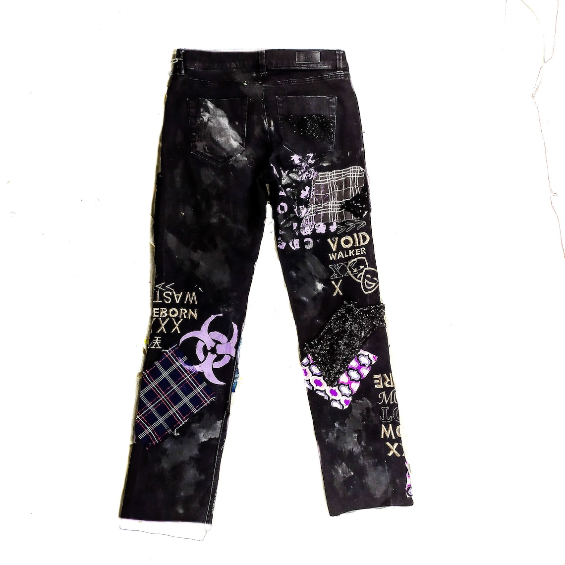 Custom Purple Punk Rock Goth Emo Metal Cyber Dark Ripped Crazy Etsy