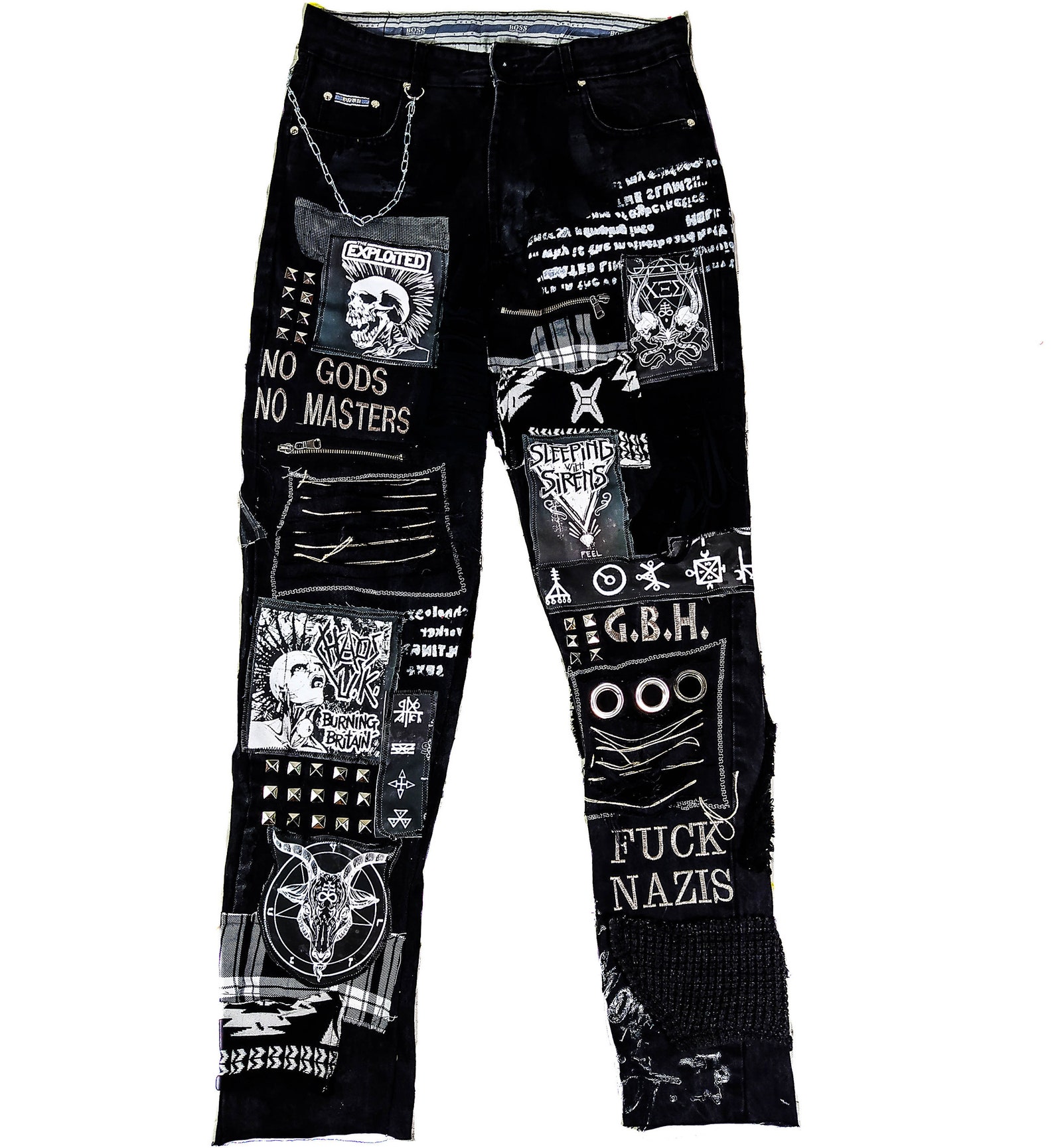 Custom Rock Punk Goth Emo Metal Cyber Dark Ripped Crazy Weird Etsy