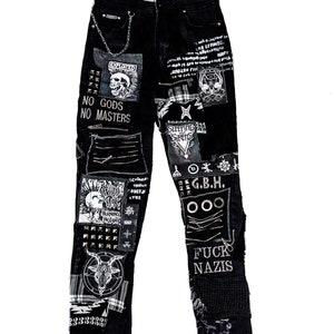 Custom Handmade Rock Punk Goth Emo Metal Cyber Dark Ripped Crazy Weird ...