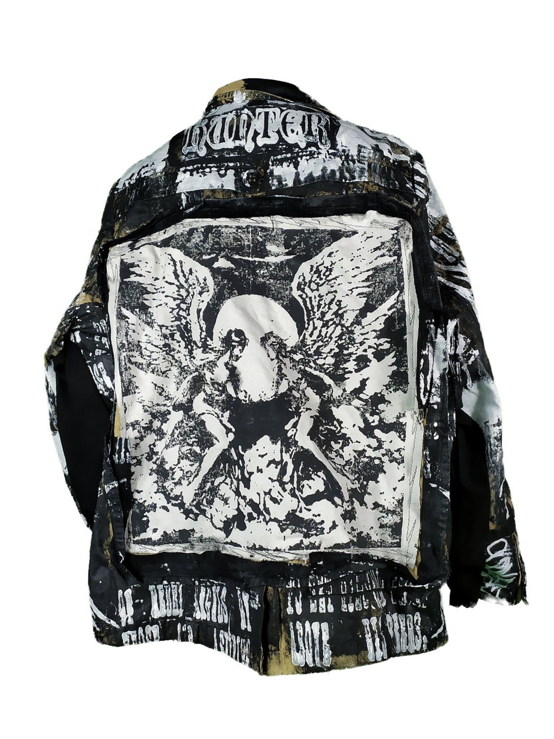 L-XL Unique Handmade Blazer Custom Angel Punk Rock Goth Fantasy Emo ...