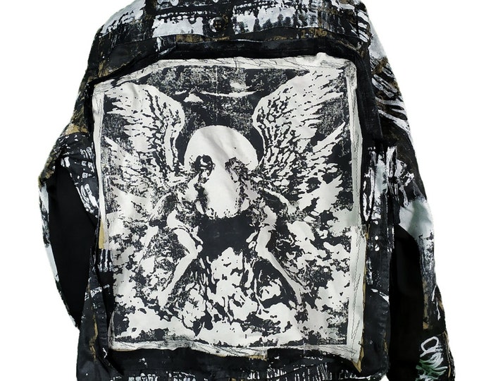 L-XL Unique Handmade Blazer Custom Angel Punk Rock Goth Fantasy Emo ...