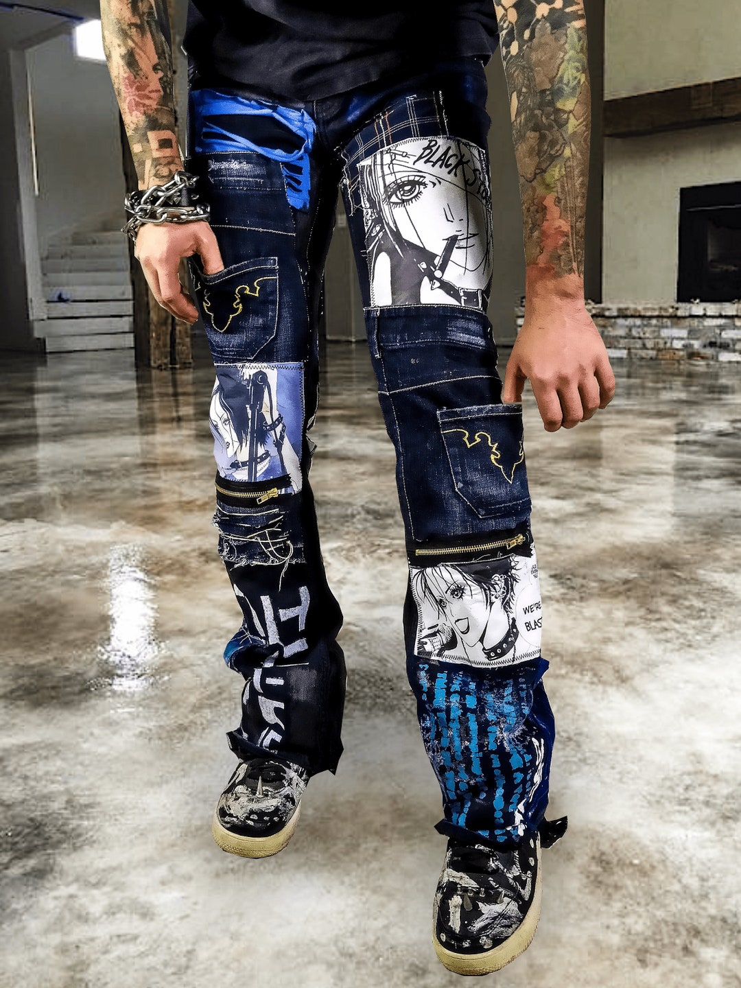 Custom Handmade Anime Manga Harajuku Kawaii Japanese Retro Rock Cosplay ...