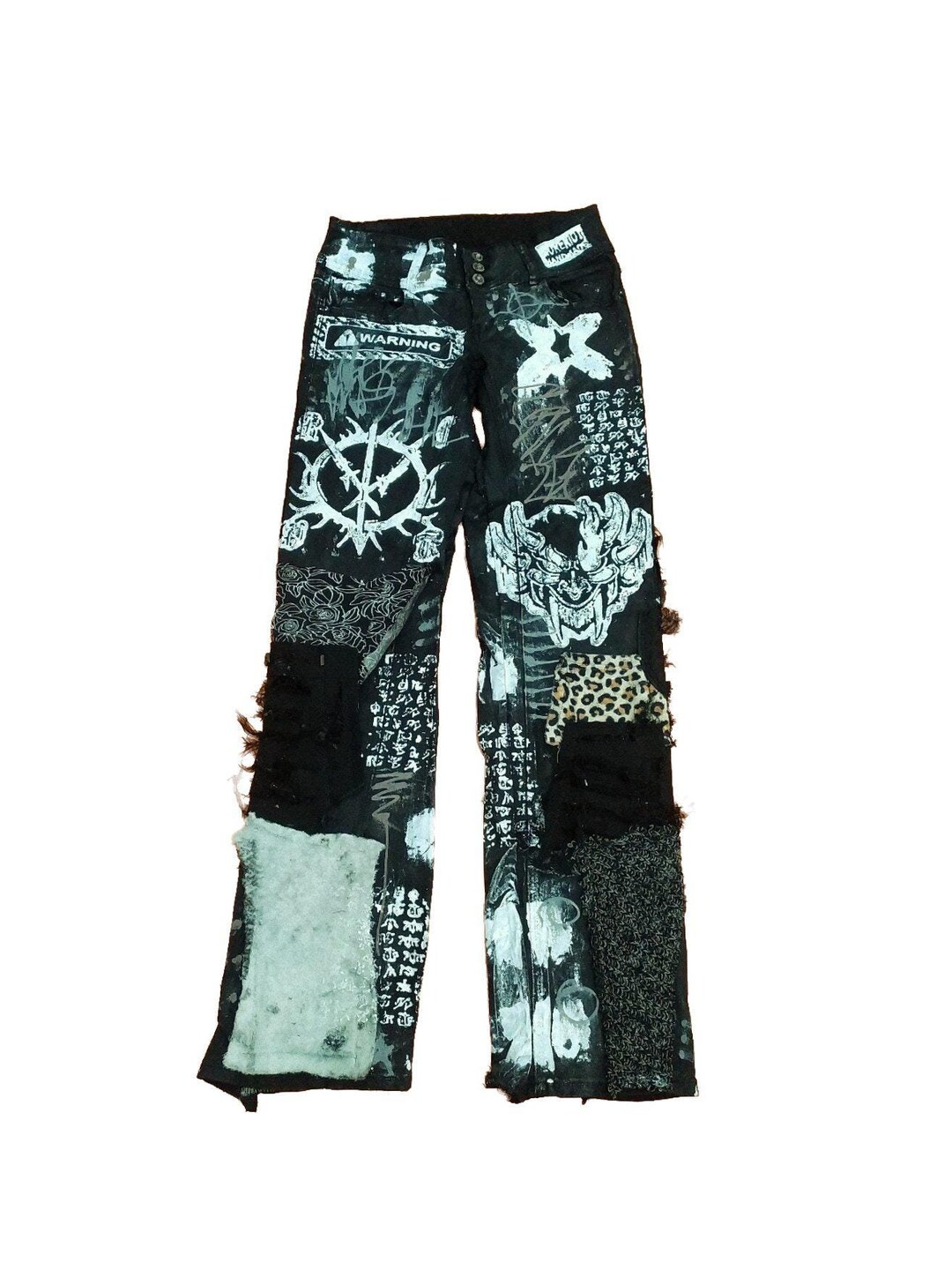 28 Unique Handmade Jeans Custom Punk Rock Goth Emo Metal Cyber Dark ...
