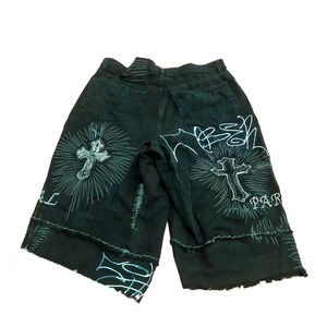 32 Baggy Unique Shorts Handmade Custom Punk Rock Goth Emo Metal Cyber ...