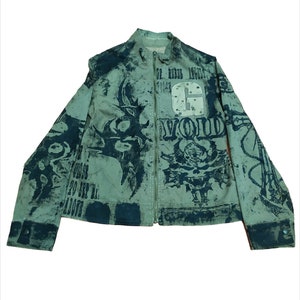 XS-S Unique Handmade Custom Jacket Patches Punk Goth Fantasy Emo Studs ...