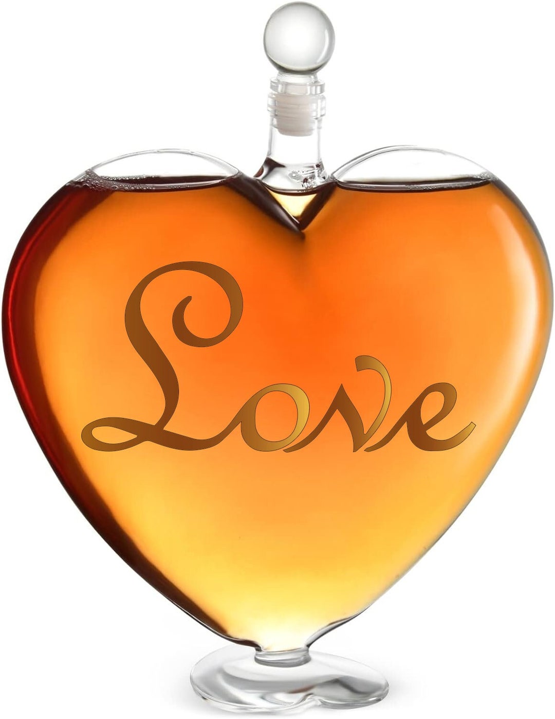 Personalized Custom Beautiful Heart Shaped Whiskey Decanter - Etsy