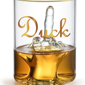 Personalized Custom Middle Finger Funny Whiskey Glass, Fun Gag Gift ...