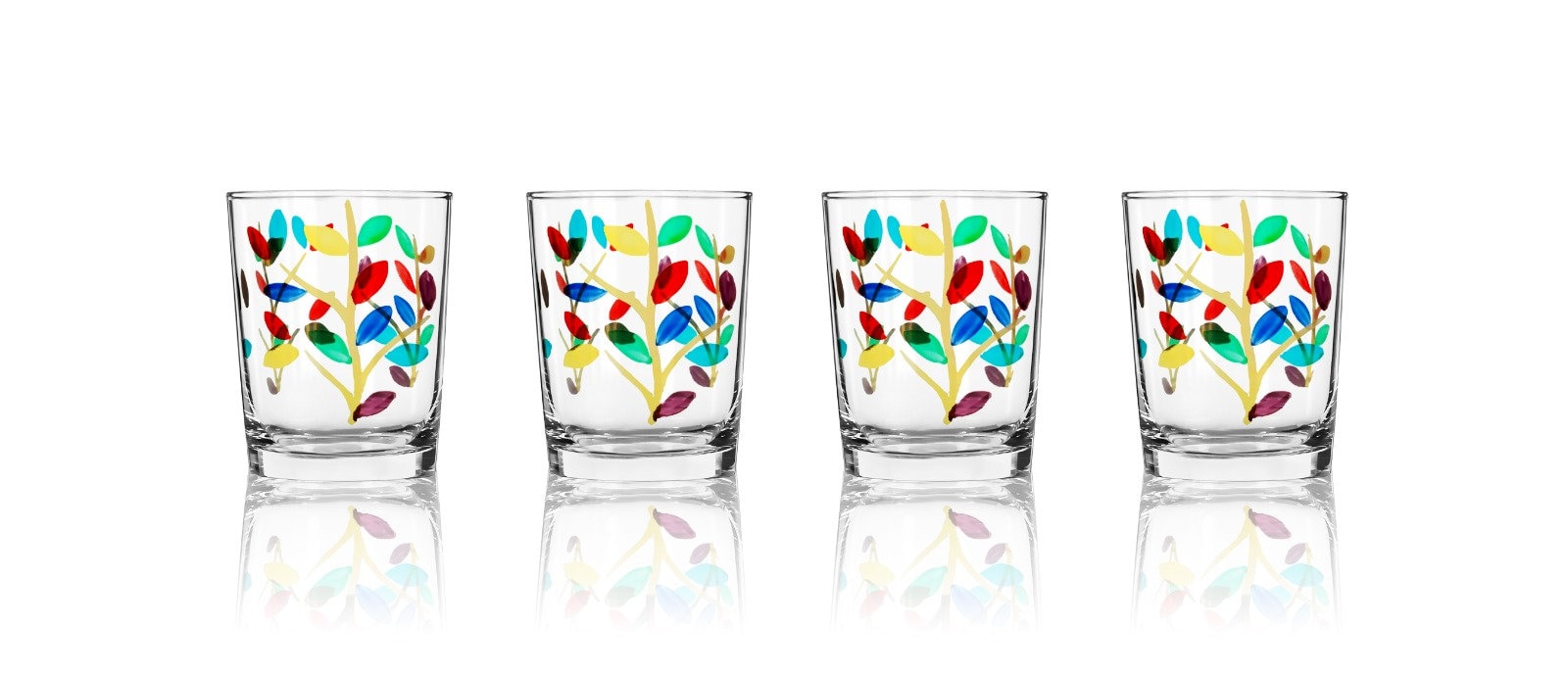 Colorful Tequila Shot Glasses Set of 4, Hand Painted Large Colored Shot ...
