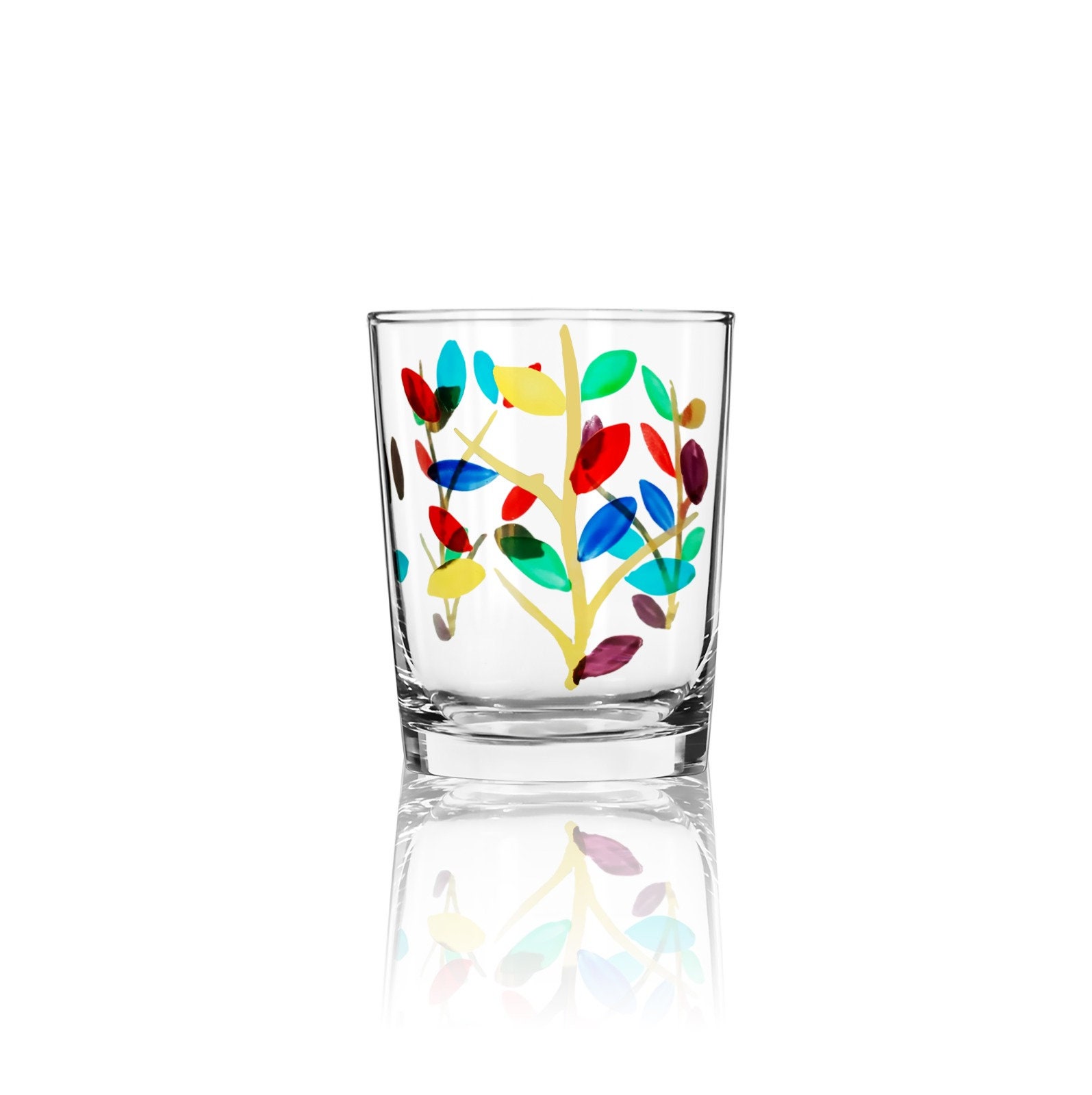 Colorful Tequila Shot Glasses Set of 4, Hand Painted Large Colored Shot ...