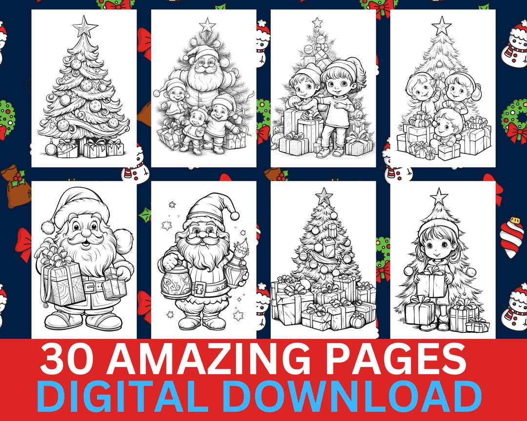 Christmas Coloring Pages 30 Pages Digital Download Holiday Coloring ...