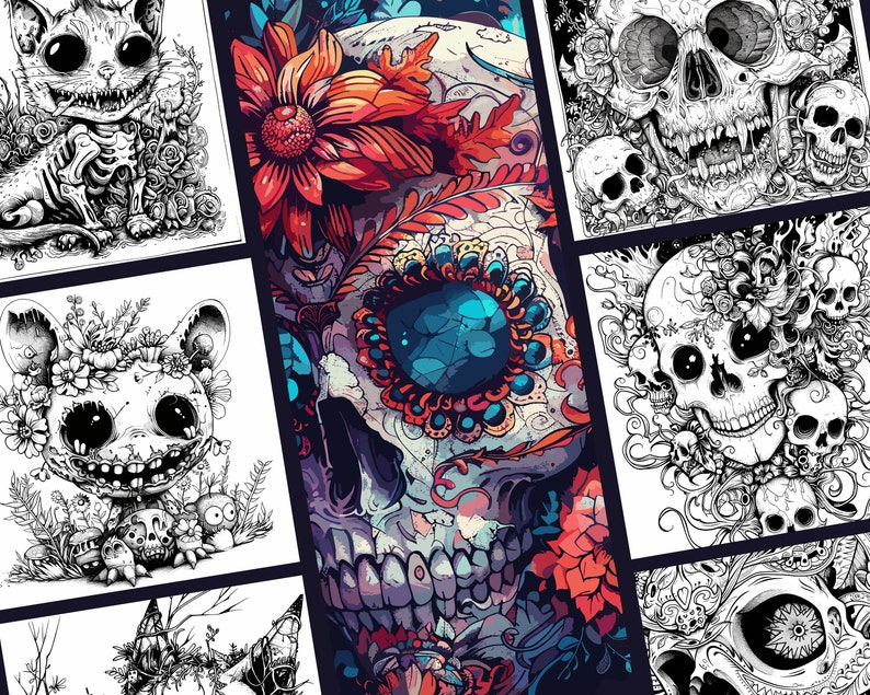 35 Creepy Coloring Pages, Adults Creepy Printable Coloring Book ...