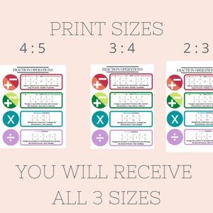 Fraction Operations and Order of Operations Posters Bundle DIGITAL ...