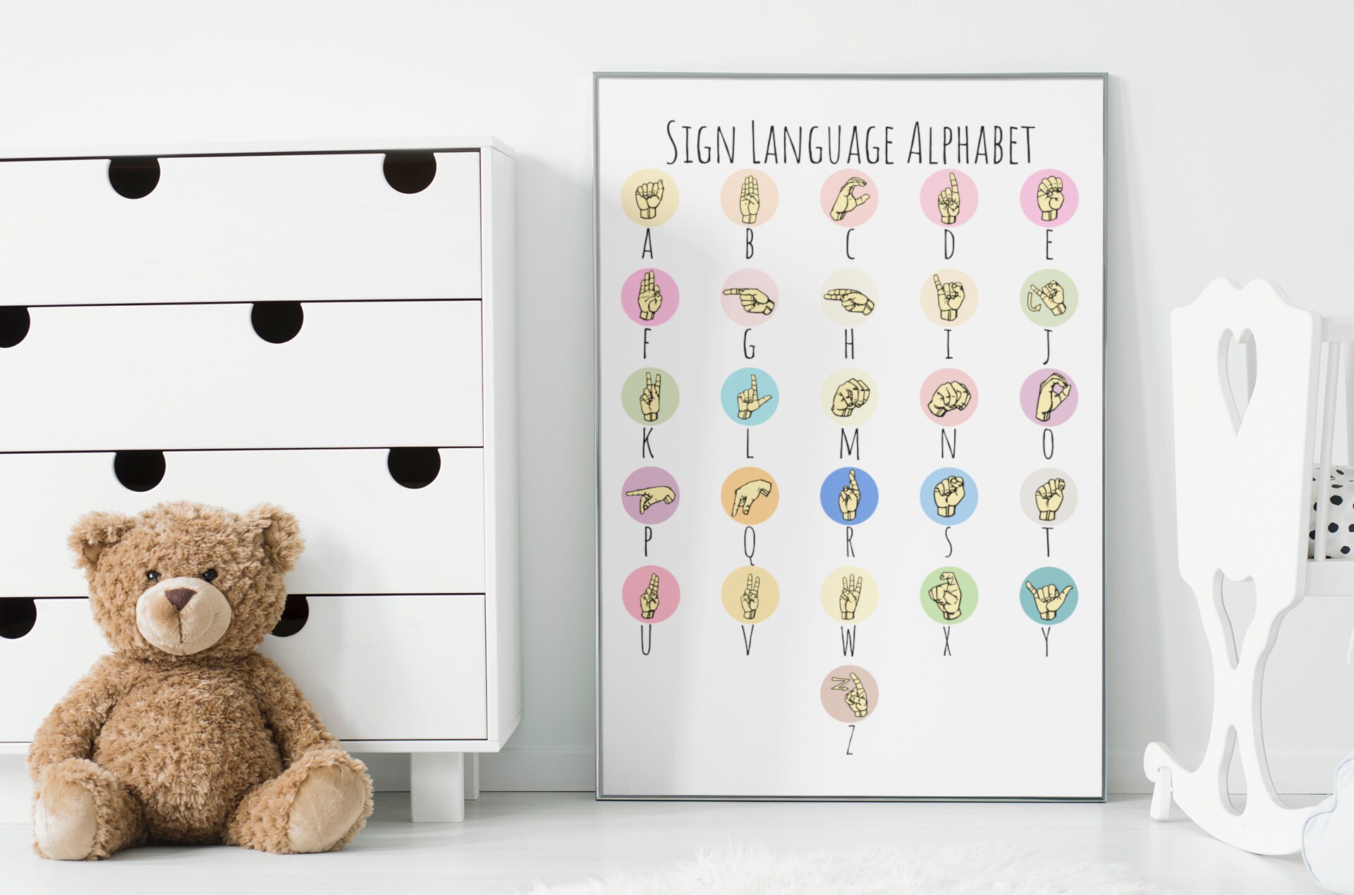 American Sign Language Poster DIGITAL DOWNLOAD ASL Alphabet, Printable ...