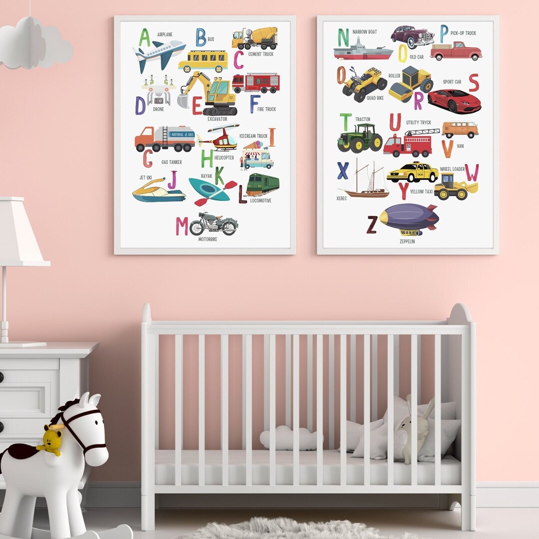 Vehicles Alphabet Posters Set of 2 DIGITAL DOWNLOAD - Etsy