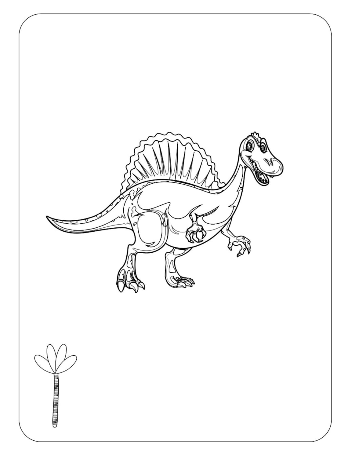 Cute Dinosaur Coloring Pages Dinosaur Printable Coloring - Etsy