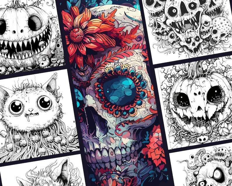 35 Creepy Coloring Pages, Adults Creepy Printable Coloring Book ...