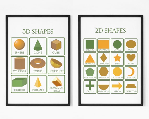 2D & 3D Shapes Posters Bundle DIGITAL DOWNLOAD Educational | Etsy