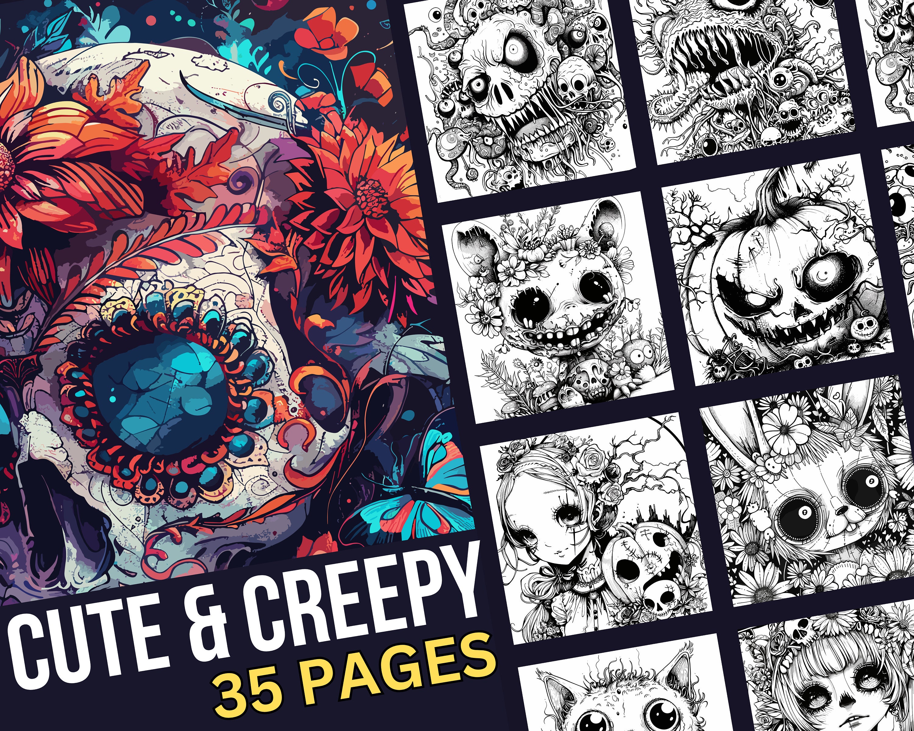35 Creepy Coloring Pages, Adults Creepy Printable Coloring Book ...
