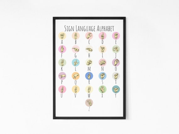 American Sign Language Poster DIGITAL DOWNLOAD ASL | Etsy