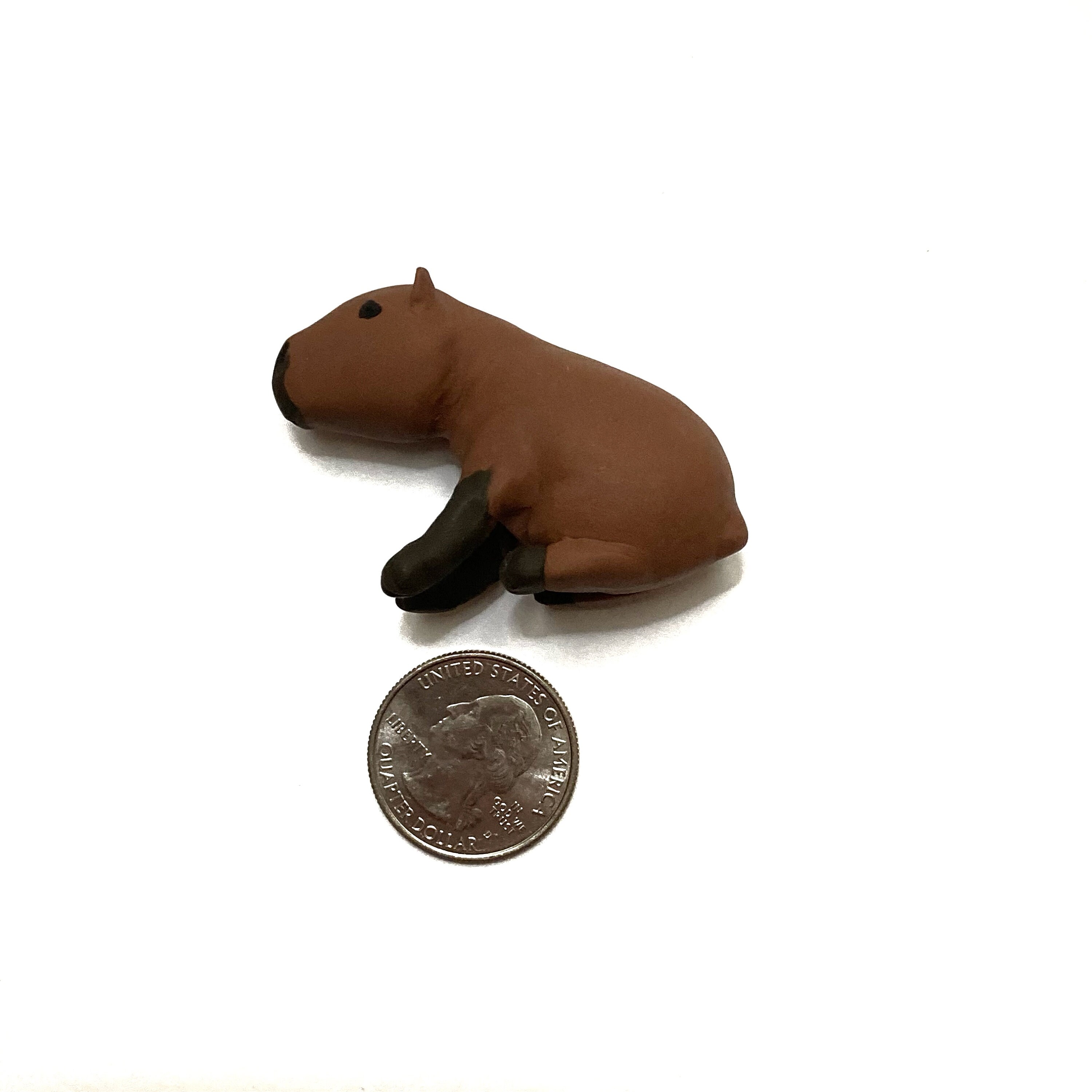 Clay Figurine Capybara - Handmade Polymer Clay Animal Gift - Desk Pet ...