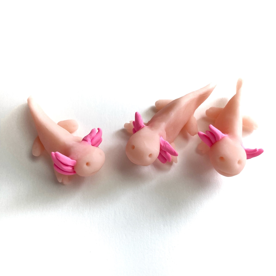 Sweet Lil Axolotl Figurine Handmade Polymer Mini Art Gift • Desk Friend ...