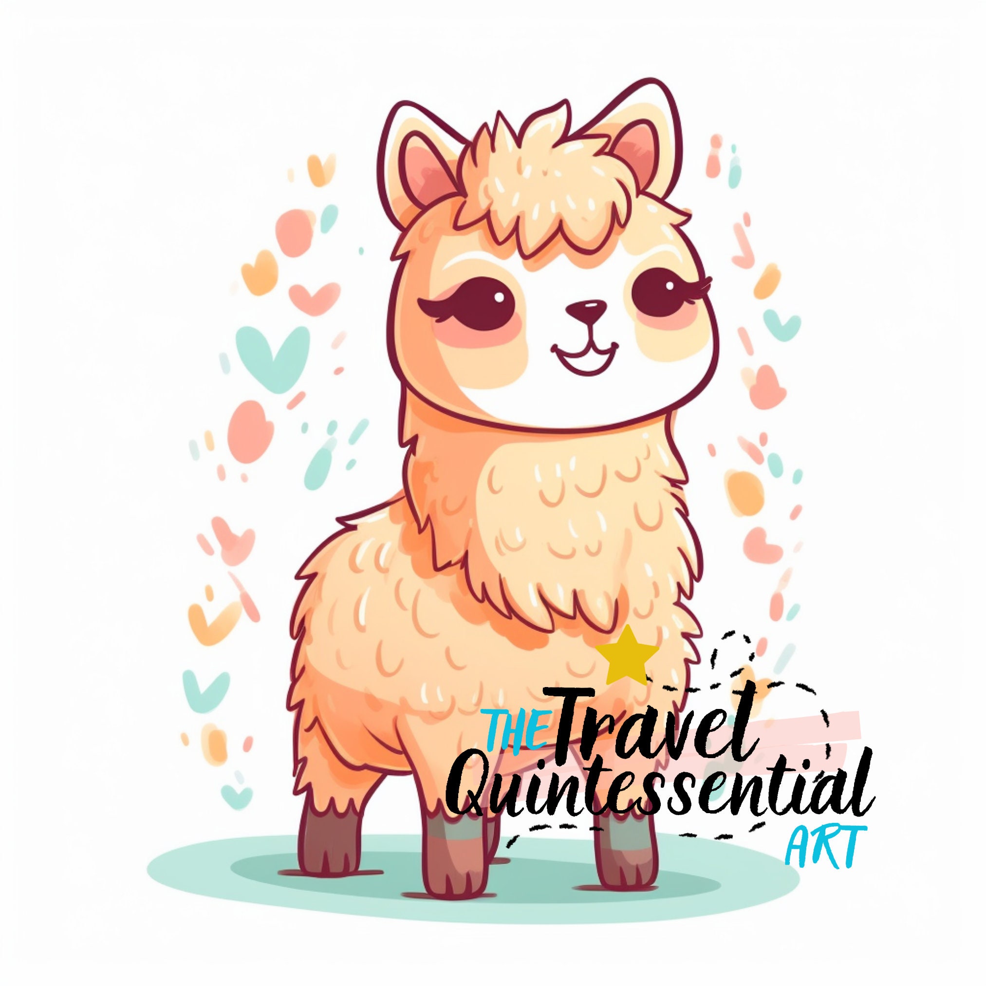 Cute Llama Digital Art SETLC001 - Etsy