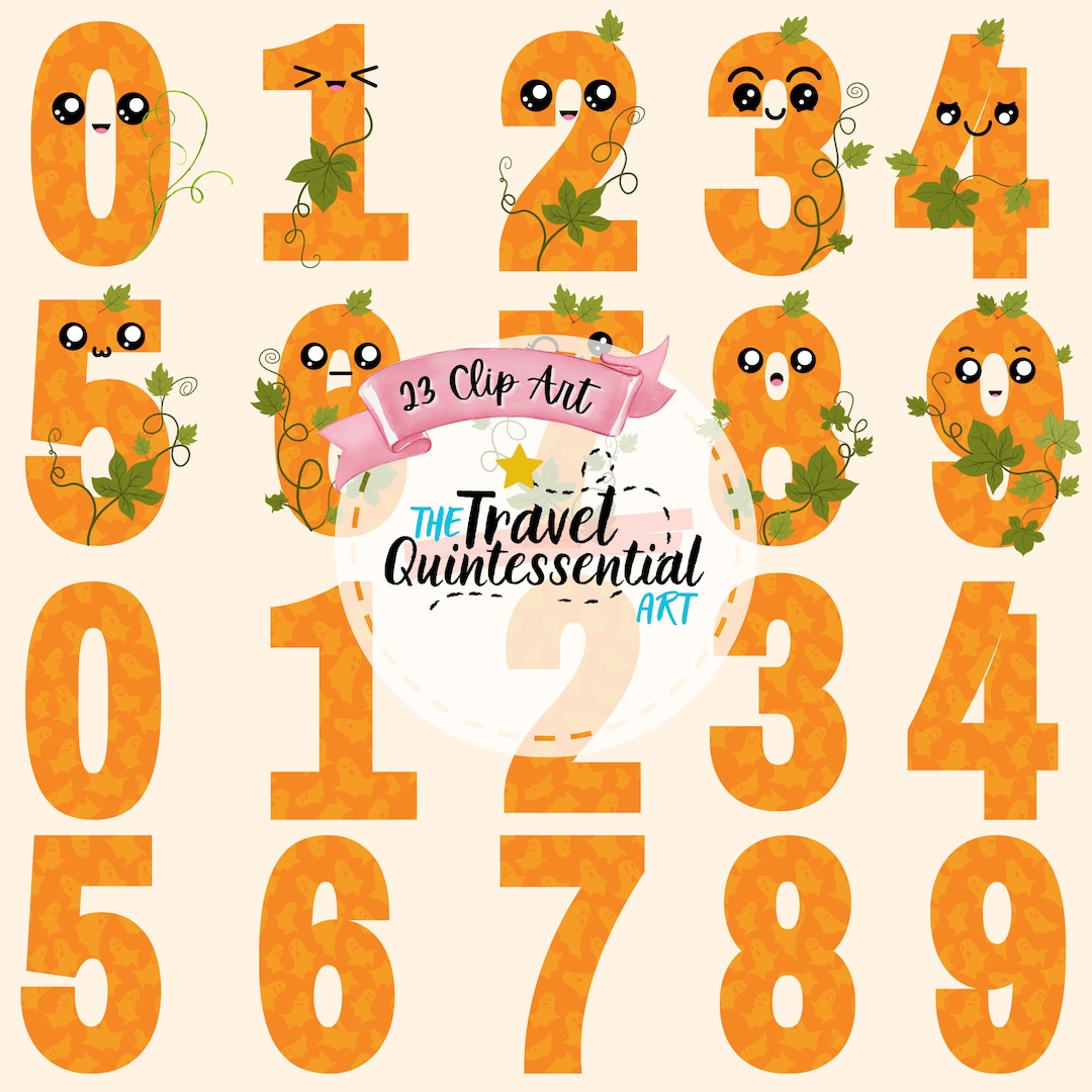 Cute Numbers Halloween - Digital Art SETNUM001 - Etsy