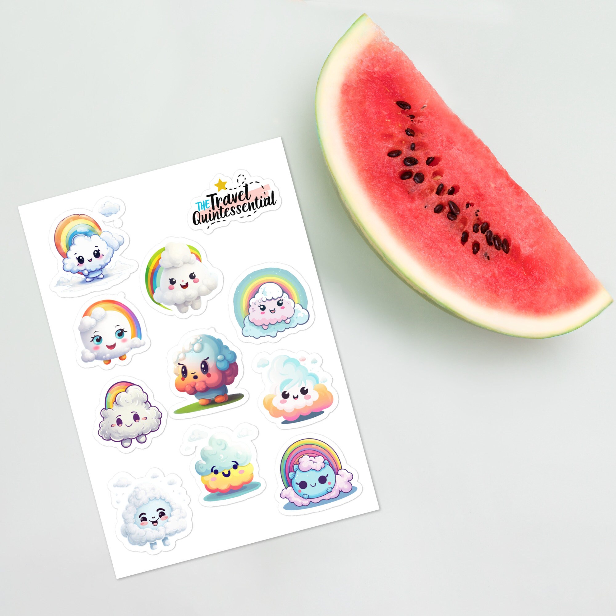 Cute Cloud Cartoon Characters Glossy Stickers Marshmallow SETCM001 - Etsy