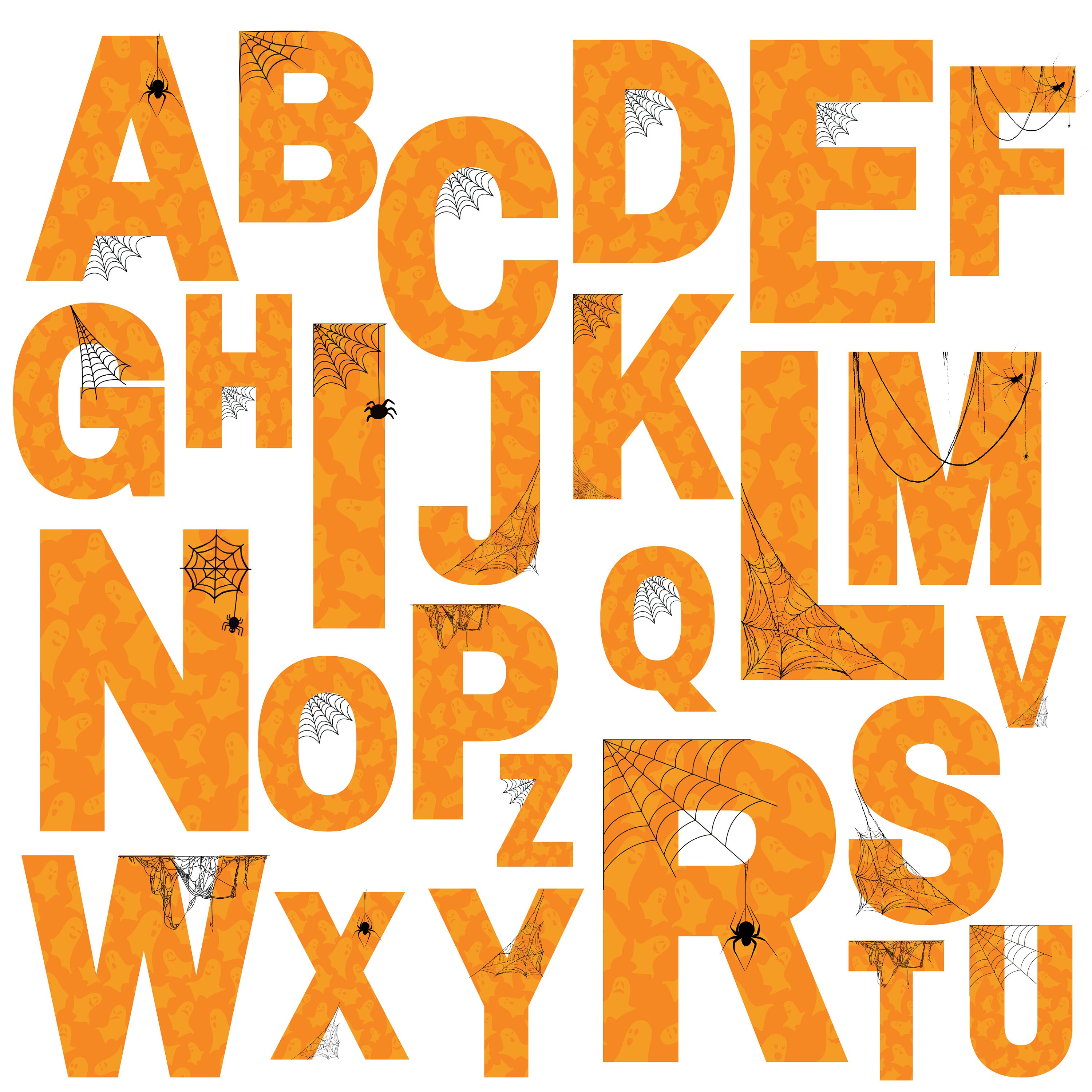 Cute Alphabets Halloween - Digital Art SETAHW002 - Etsy