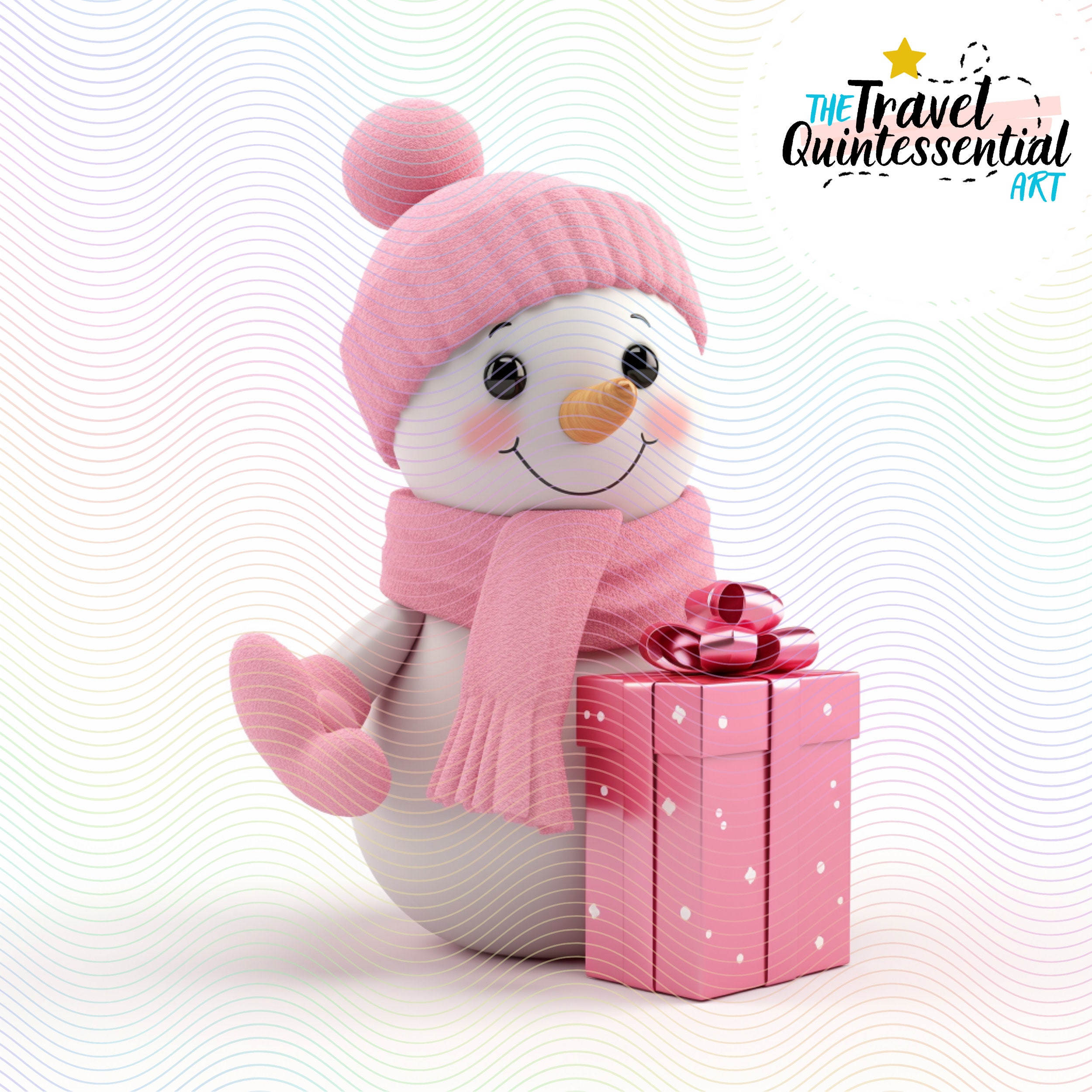 Cute Snowman Characters in Pink Outfits - Digital Art SETSNOW001 - Etsy