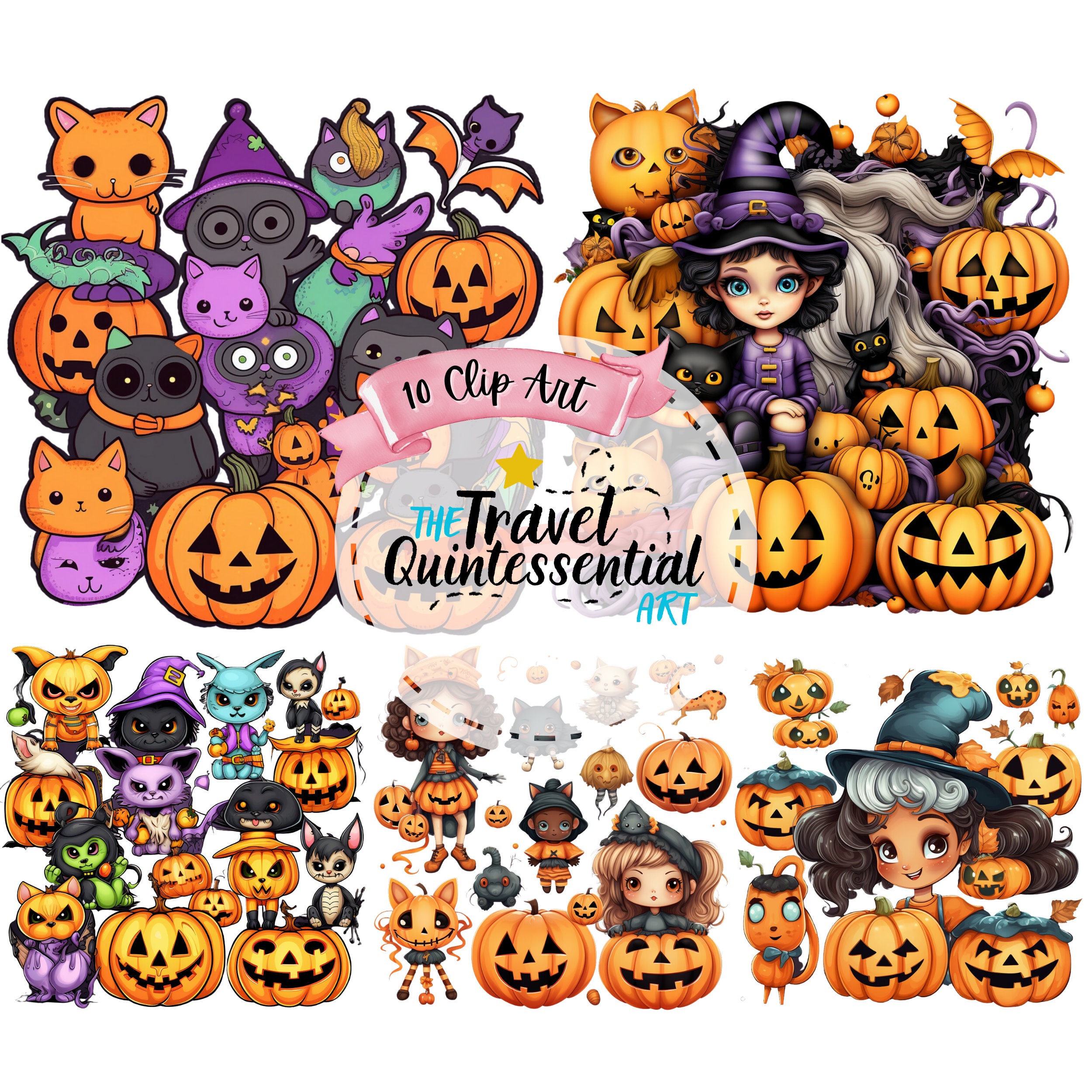 Cute Halloween Digital Art SETKID001 - Etsy