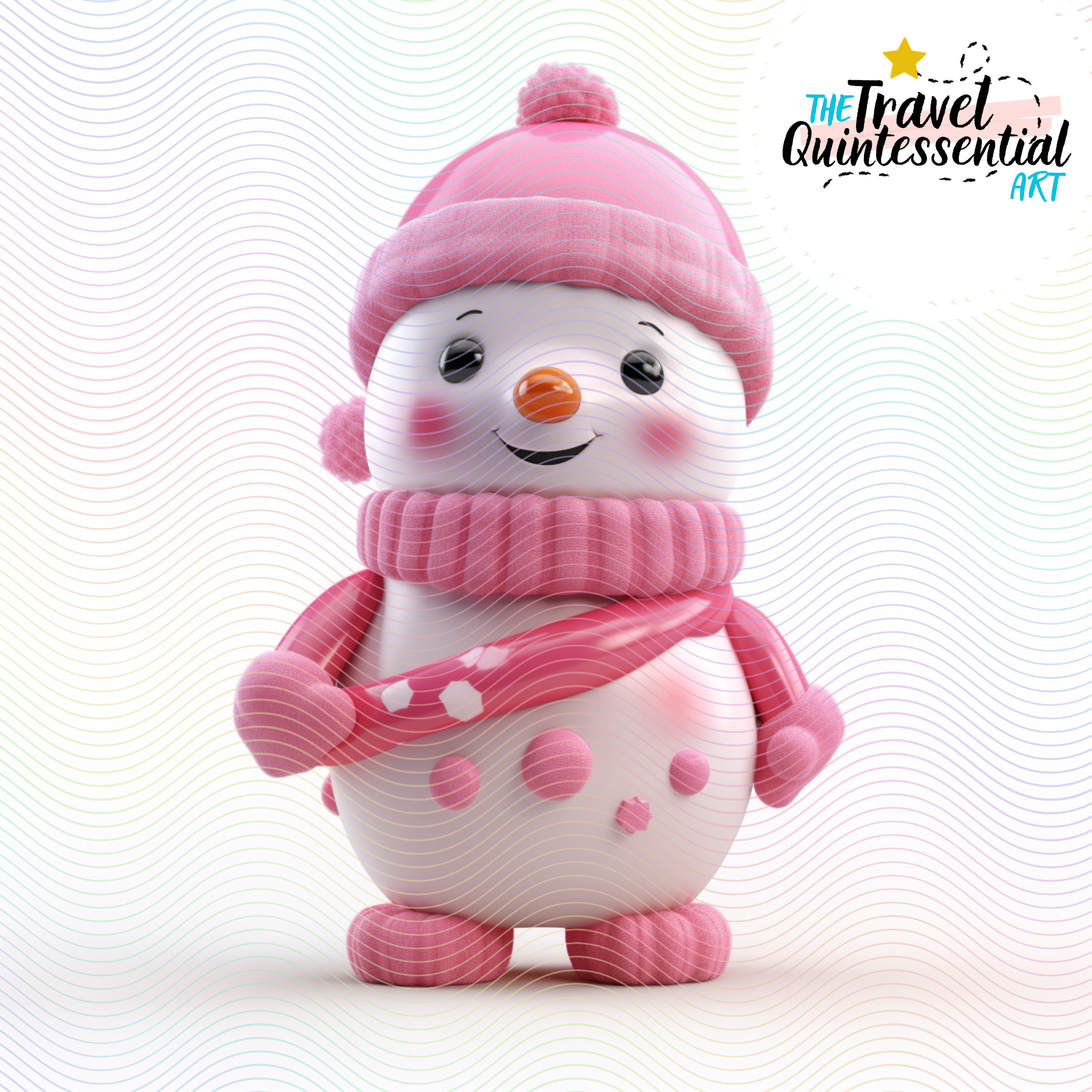 Cute Snowman Characters in Pink Outfits - Digital Art SETSNOW001 - Etsy
