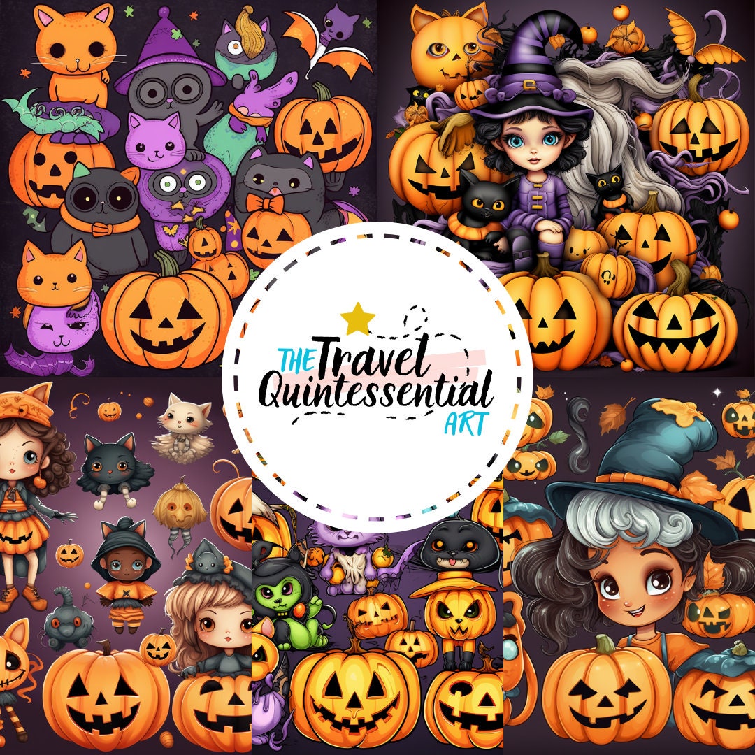 Cute Halloween Digital Art SETKID001 - Etsy