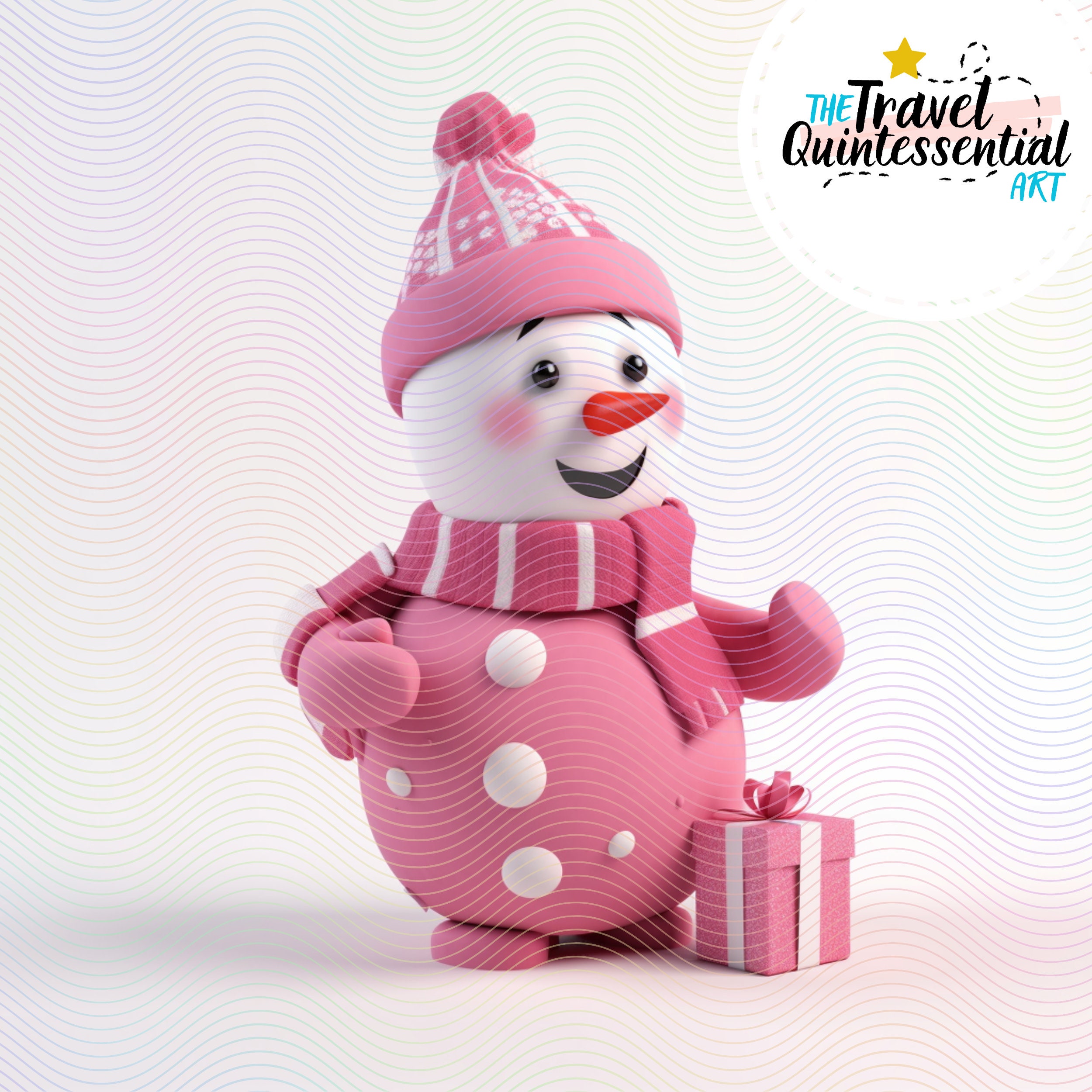 Cute Snowman Characters in Pink Outfits - Digital Art SETSNOW001 - Etsy