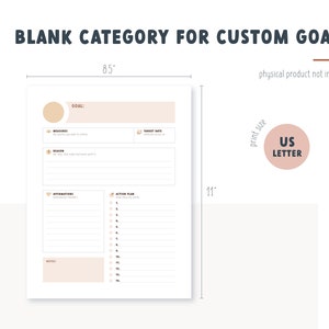 Goal Setting Template Boho Printable and Interactive PDF Goal Worksheet ...