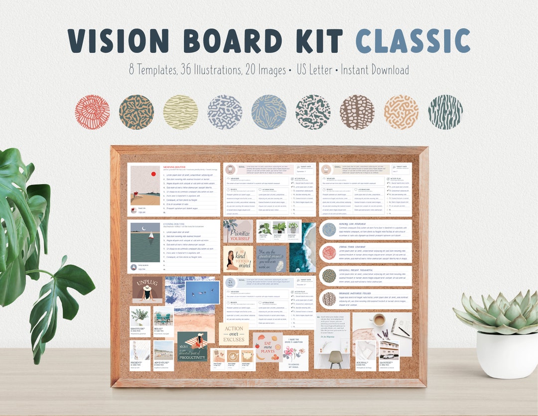 Vision Board Kit Morning Routine Collage Kit Printable Templates ...