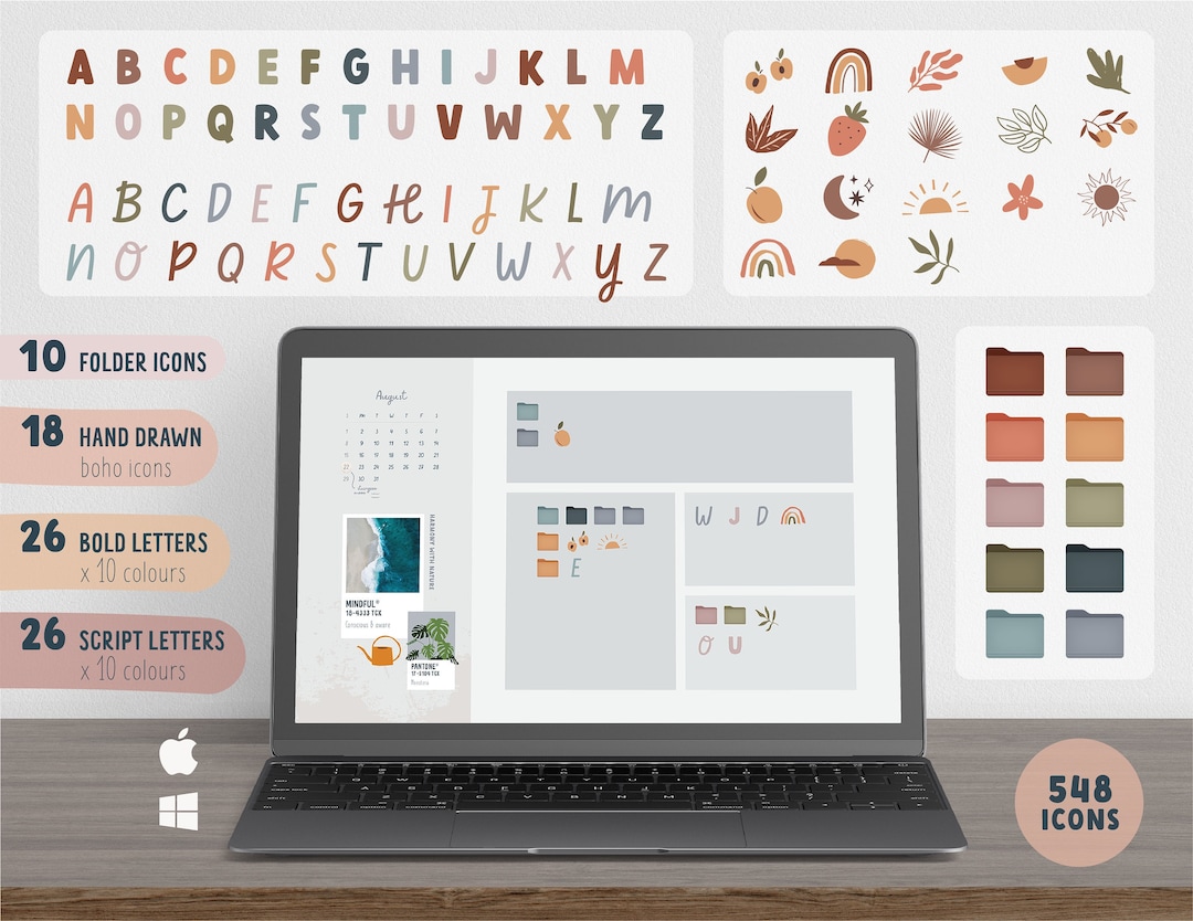 Desktop Organizer Wallpaper Set | 2025 Calendar, House Plants, Full ...