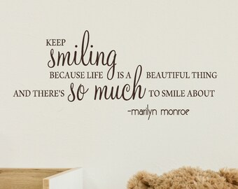 Keep Smiling Quote | Etsy