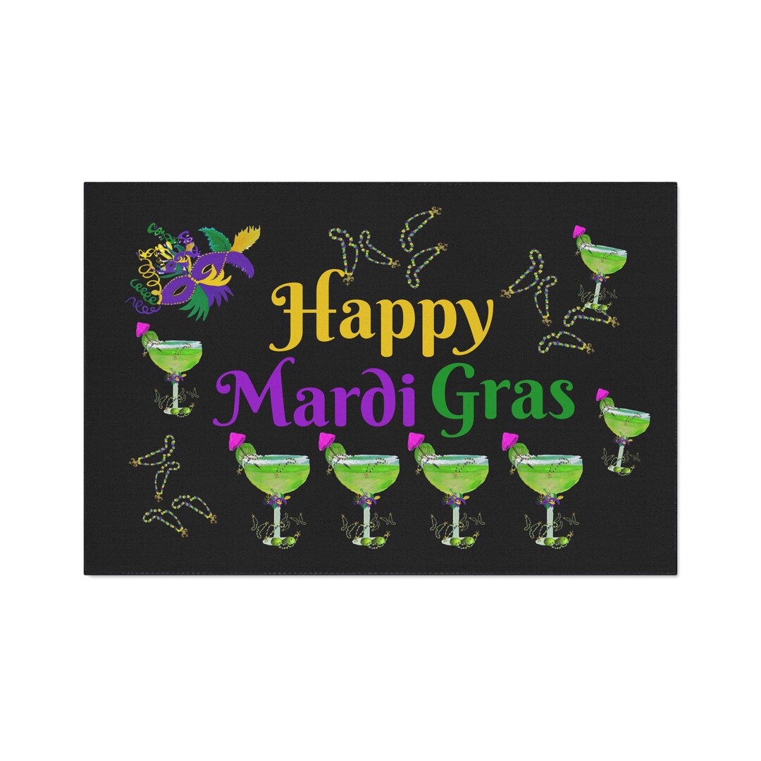 Mardi Gras Margarita Cocktail Party Holiday Fun Bar Floormat From My ...