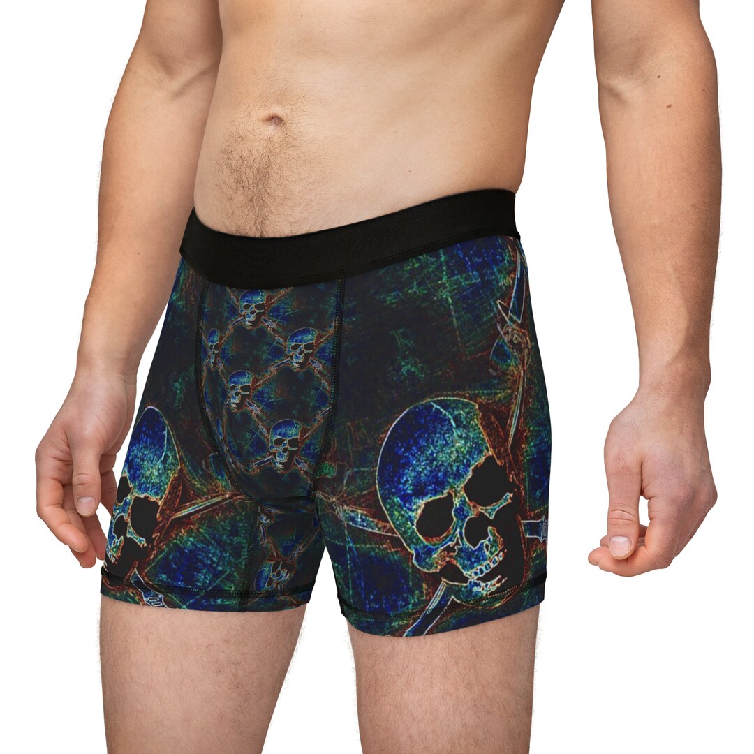 Skulls and Crossbones Designer Men's Boxers (AOP) All Over Pritnt With ...