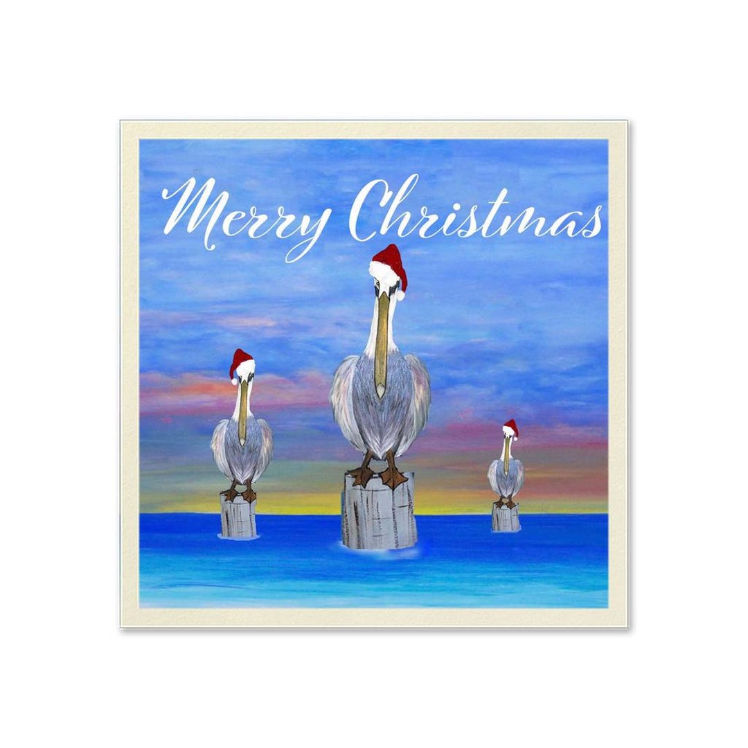 Santa Pelicans Beach Coasta Holiday Party Paper Napkins. - Etsy