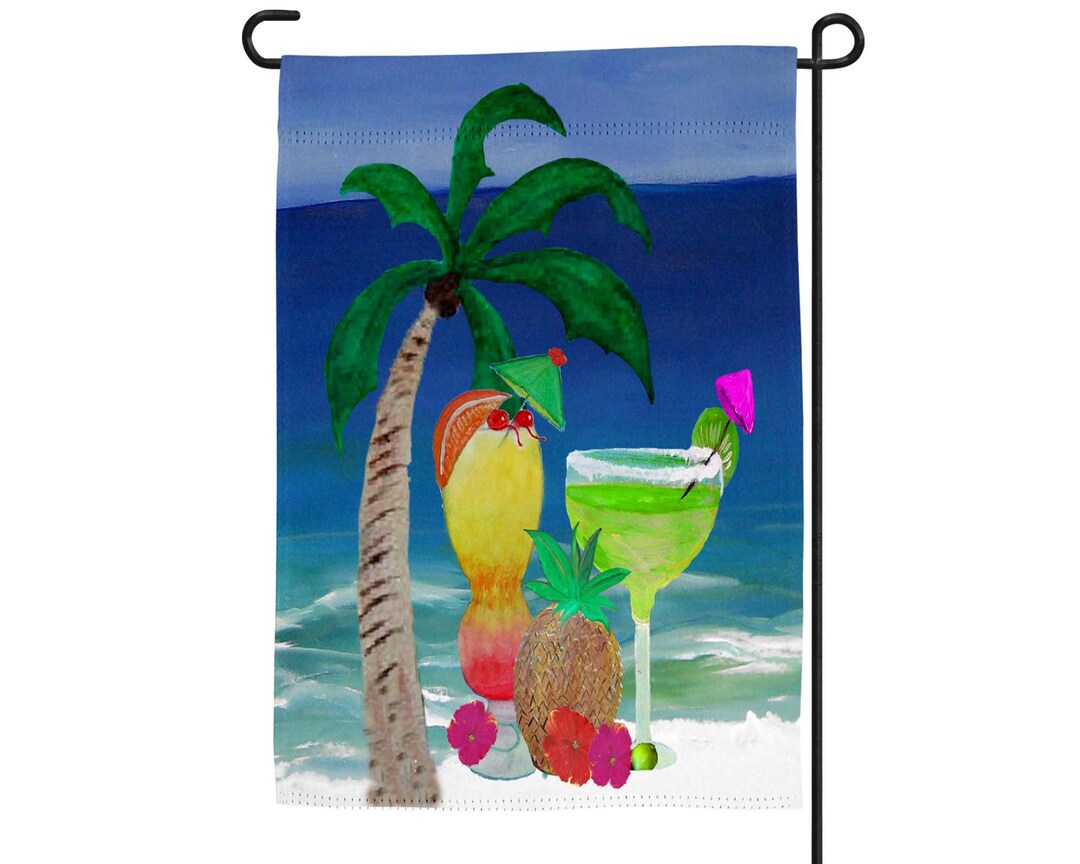 Tiki Bar Flag: Tropical Drinks, Double-sided Garden or House Decor - Etsy