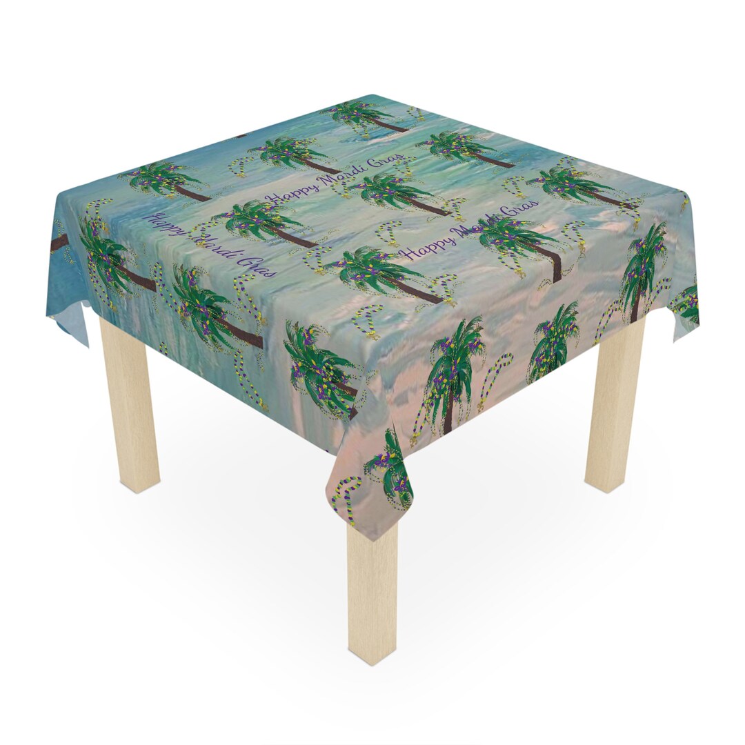 Mardi Gras Palm Trees Partytable Cloth With My Art.coastal - Etsy
