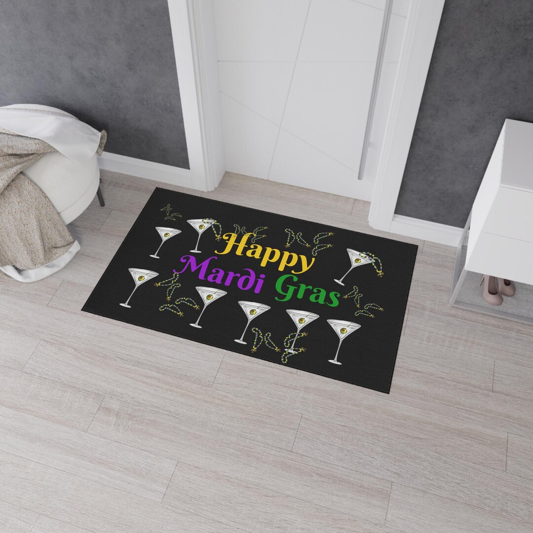 Mardi Gras Martini Cocktail Party Holiday Fun Bar Floormat From My Art ...